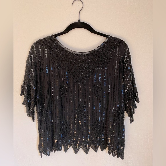 Ann Katrine | Tops | Vintage Ann Katrine Silk Sequin Top | Poshmark